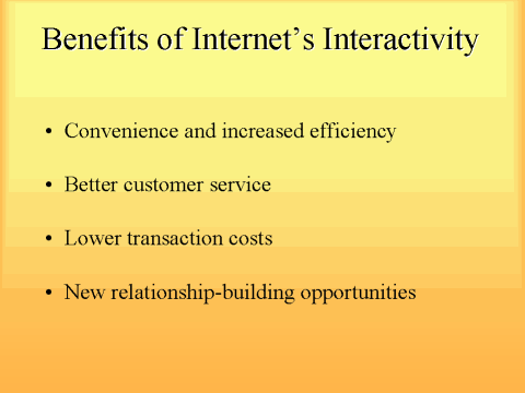 Benefits of Internet’s Interactivity
